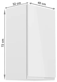Horní skříňka AURORA G40 - pravá Tempo Kondela Bílá