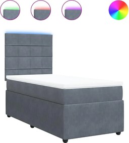 Box spring postel s matrací tmavě šedá 90x190 cm samet 3294515