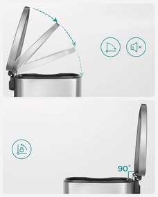 Nerezový odpadkový koš Doro 50 l stříbrný