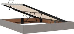 Postel s úložným prostorem a matrací Taupe 160 x 200 cm Samet 3370647