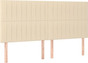 Box spring postel s matrací a LED krémová 200x200 cm textil 3135066
