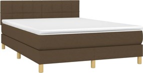 Box spring postel s matrací tmavě hnědá 140x190 cm textil 3140612