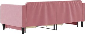 Válenda s přistýlkou a zásuvkami růžová 100 x 200 cm samet 3197121