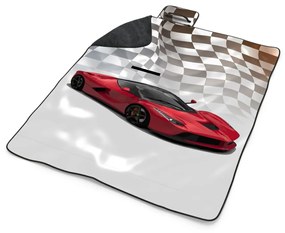 Sablio Plážová deka Ferrari Závodní vlajka: 200x140 cm