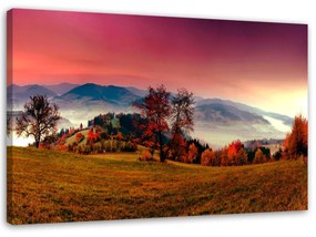 Obraz na plátně Horská krajina Louka Strom - 120x80 cm