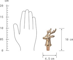 Butlers TOPPER Uzávěr na láhev jelen 10 cm - zlatá