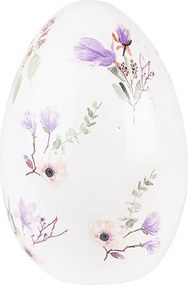 Dekorace keramické vajíčko s barevnými květy - 11*11*17 cm