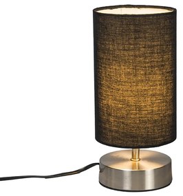 Moderní stolní lampa černá s ocelí - Milo 2