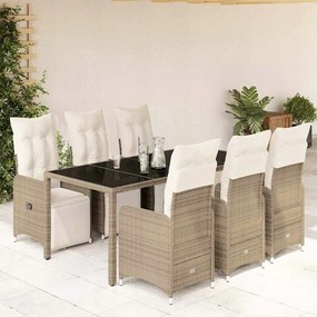 5Dílný Zahradní Bistro Set S Poduškami Hnědý Polyratan 6 190 x 90 x 75 cm