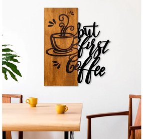 Asir | Nástěnná dekorace 50x58 cm káva dřevo/kov | AS1697