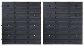32dílný set skladovacích zásobníků nástěnné panely červenočerný