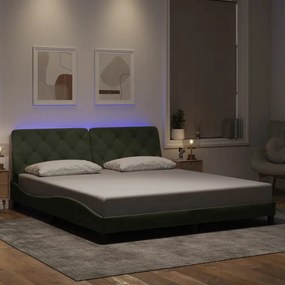 Rám postele s LED bez matrace světle šedý 180 x 200 cm samet 3213867