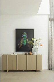 Béžová nízká komoda z borovicového dřeva 200x85 cm Basu – WOOOD