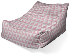 Sablio Sedací vak Lounge Růžové a bílé trojúhelníky - 80 x 95 x 50 cm