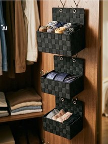 Sinsay - Sada pletených košů na ukládání 3 pack - černá