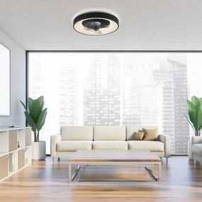 LD 14644-18 LED stropní svítidlo s ventilátorem černé, časovač, stmívatelné paměťová funkce, 2700-5000K - JUST LIGHT