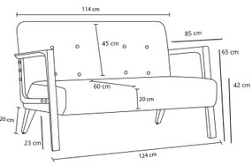 Dvoumístná pohovka TUMI hnědá