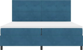 Postel s boxspringem s čelo Tmavě modrá 200 x 200 cm samet 3339858