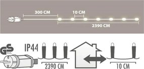 Světlený řetěz 240 LED venkovní/vnitřní 23,9 m, bílá