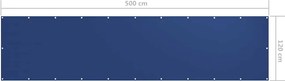 Balkónová zástěna modrá 120 x 500 cm oxfordská látka 135018