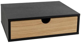 OnaDnes -20% Černý dubový závěsný noční stolek Woodman Farsta 30 x 40 cm