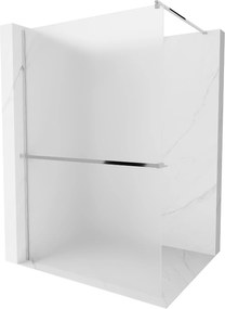 Mexen Kioto+, sprchová zástěna s poličkou a držákem na ručníky 80 x 200 cm, 8mm námraza sklo, chromový profil, 800-080-121-01-30