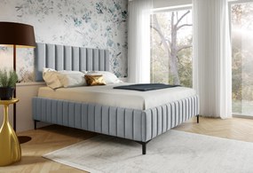 Eka Čalouněná postel CARLO 120x200 cm Barva látky Trinity: (2315) Tmavá šedá, Úložný prostor: S dřevěným rámem úložného prostoru