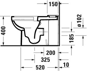 Duravit No.1 - Stojící WC kombi, Rimless, bílá 21830900002