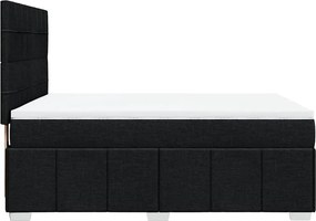 Box spring postel s matrací černá 140x200 cm textil 3293993
