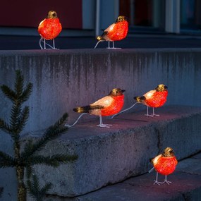 Robin - LED akrylové svítící figurky 5 kusů