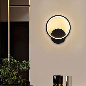Toolight Toolight, LED nástěnné svítidlo 20cm, 10W, 3000K, LHJ081-W, černá matná, OSW-50060