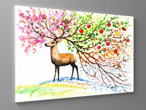 Liox Obraz jelen v ročních obdobích Rozměr: 150 x 100 cm