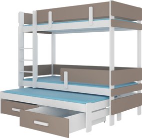 ADRK Furniture Patrová postel třílůžková s matracemi ETAPO 200x90
