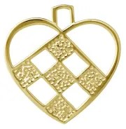 Vánoční ozdoba Braided Heart Gold 7,5 cm Rosendahl