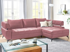 Rohová sedací souprava Paris, starorůžová látka, pravý roh