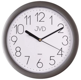 JVD Šedé netikající tiché nástěnné hodiny  JVD HP612.25