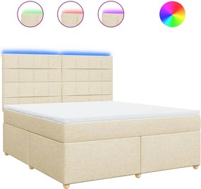 Box spring postel s matrací krémová 180x200 cm textil 3293664