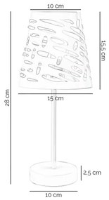 ONLI - Stolní lampa RICKY 1xE14/10W/230V 28 cm bílá