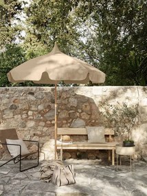 Ferm Living Stojan na květináč Round Cashmere, béžová barva, kov
