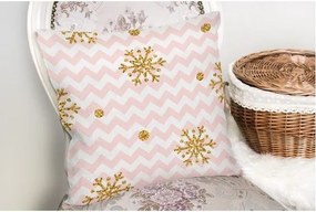 Vánoční povlak na polštář Minimalist Cushion Covers Golden Snowflakes, 42 x 42 cm