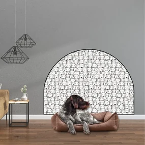 PIPPER. Ochranná textilní nálepka na zeď - Oblouk - Psi Velikost: 120x96cm, Jméno: Bez jména