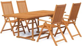 5dílný zahradní jídelní set masivní akáciové dřevo 150-200 cm 3079637