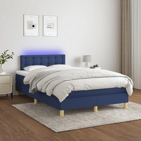 Box spring postel s matrací a LED modrá 120x190 cm textil 3270122