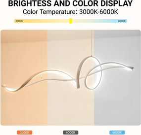 BRILAGI - LED Stmív. lustr na lanku SIGNATURE LED/55W/230V 120x23 cm béžová + DO
