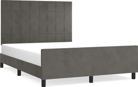 Rám postele bez matrace tmavě šedý 140 x 190 cm samet 3125752