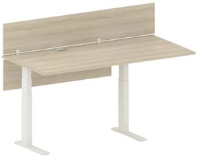 Výškově nastavitelný pracovní stůl FUTURE, 1700 x 800 x 675-1325 mm, s paravanem, bílá/grafitová