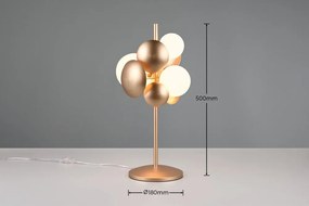 Stolní lampa se skleněným stínidlem ve zlato-bílé barvě (výška 50 cm) Bubble – Trio Select