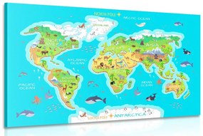 Obraz zeměpisná mapa světa pro děti Varianta: 120x80