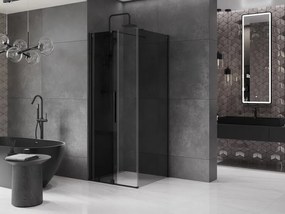 Mexen Velar, sprchový kout s posuvnými dveřmi 90 x 90 cm, 8mm šedé sklo, černá matná, 871-090-090-41-70