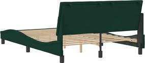 Rám postele bez matrace Hanko tmavě zelená 140 x 190 cm samet 3207846